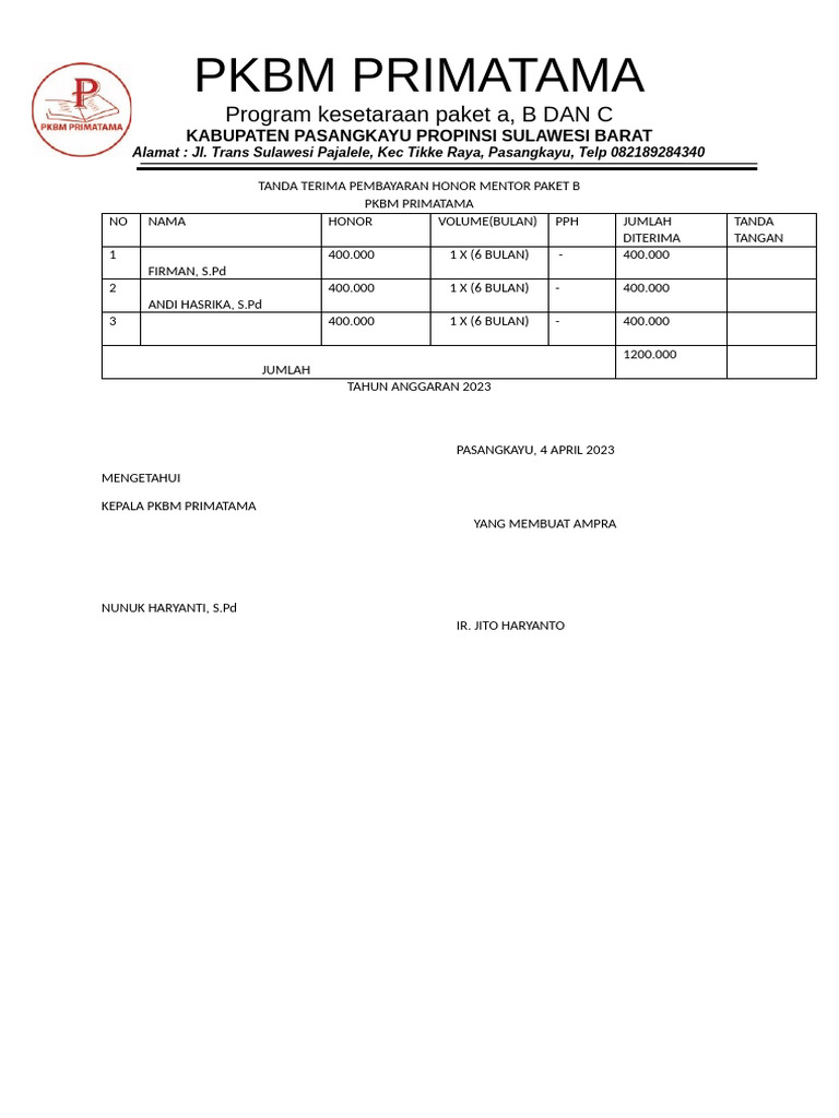 Ampra Paket B Dan C Tahap 1 | PDF