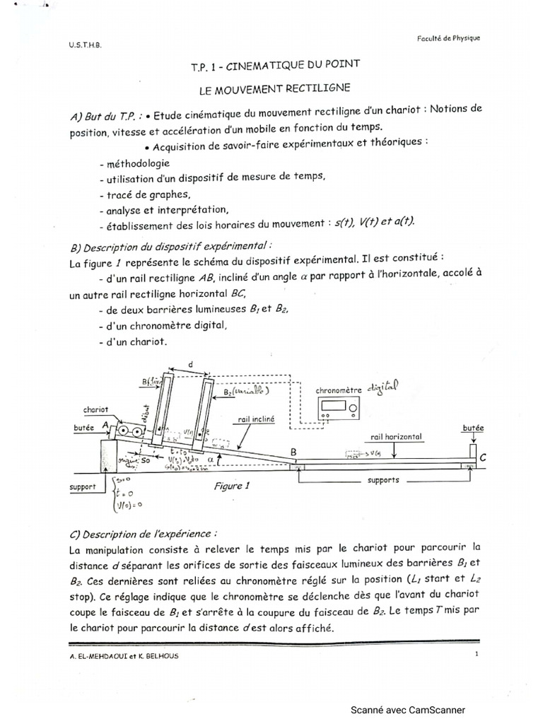 TP 1 - Le Mouvement Rectiligne | PDF