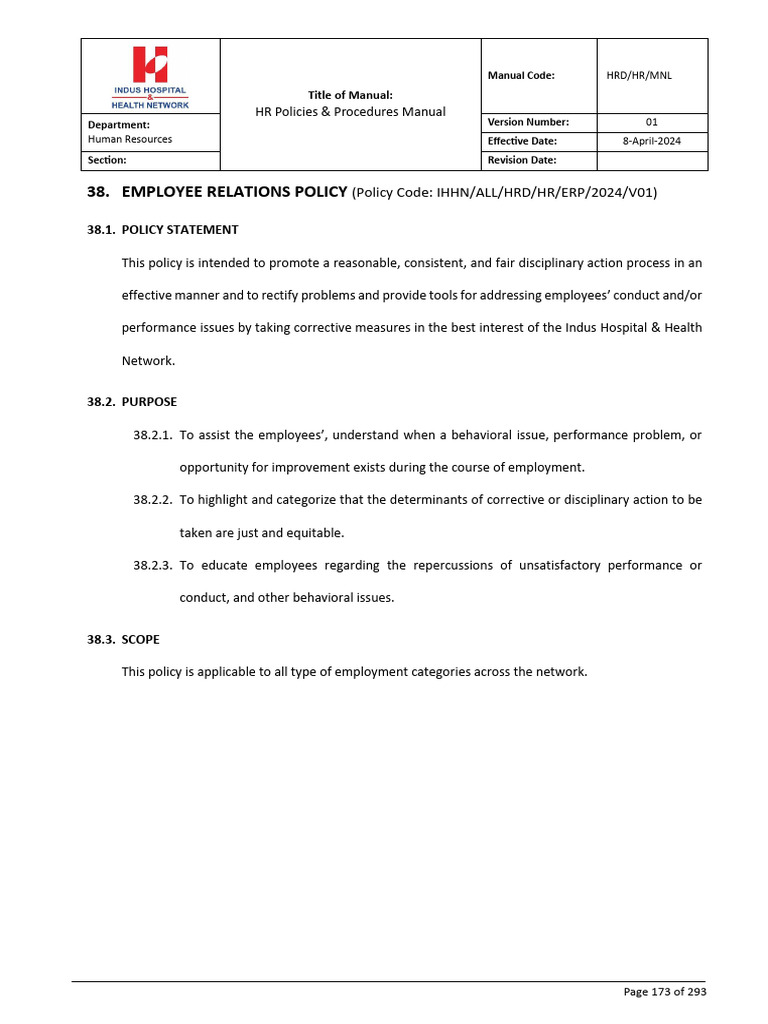 ER Policy 2024 - April 8, 24 | PDF | Human Resources | Employment