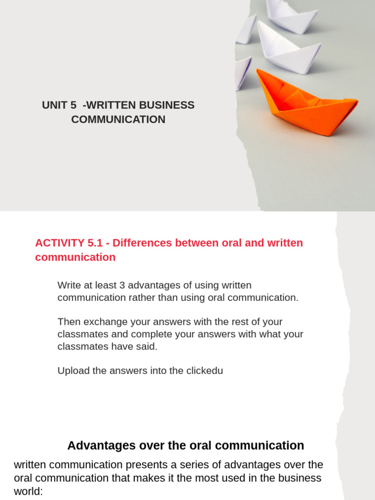 Unit 5 Written Business Communication Part1 | PDF | Communication ...