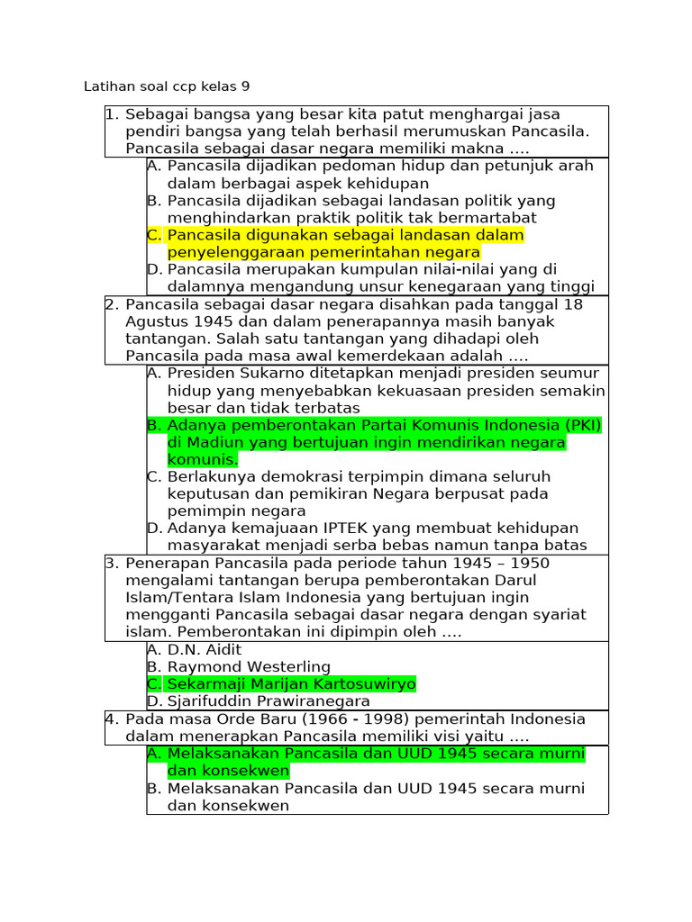 Soal Dan Jawaban CCP 3 J Kelas 9 | PDF