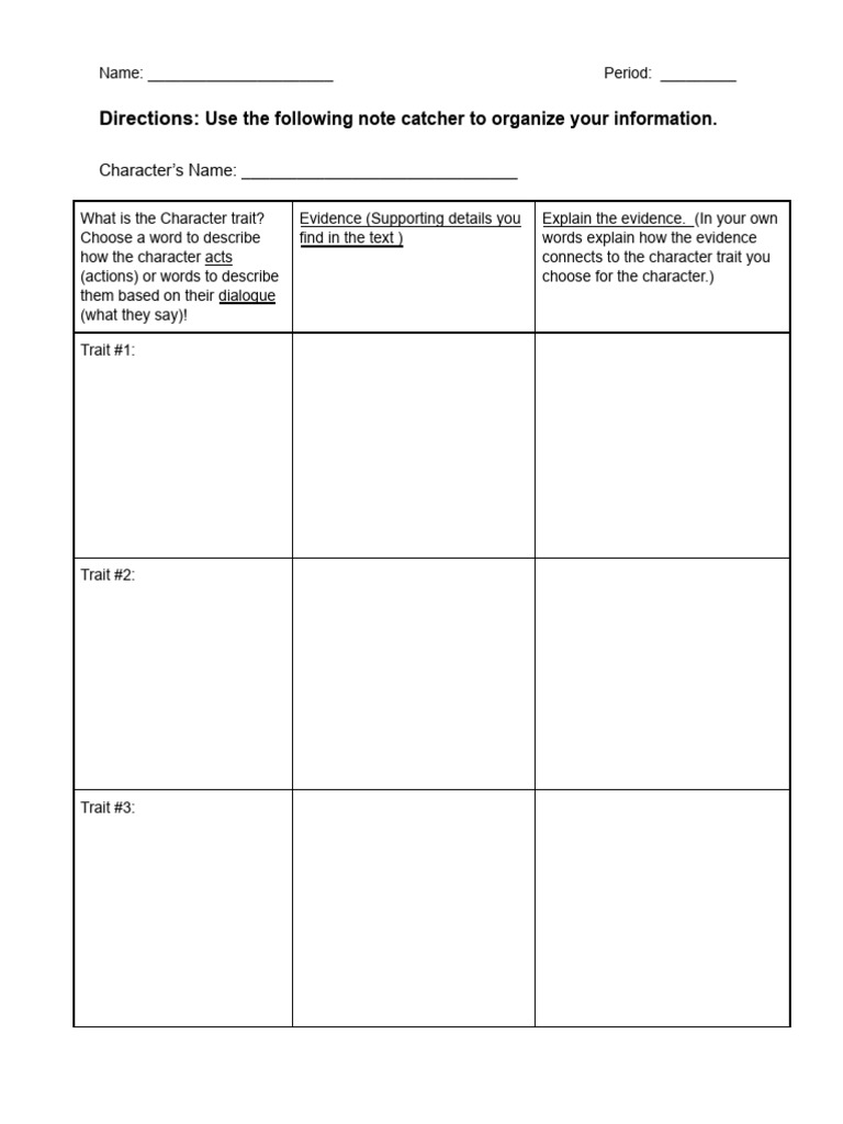 Eleven. Character Trait Graphic Organizer | PDF | Career & Growth Eleven. Character Trait Graphic Organizer | PDF | Career & Growth