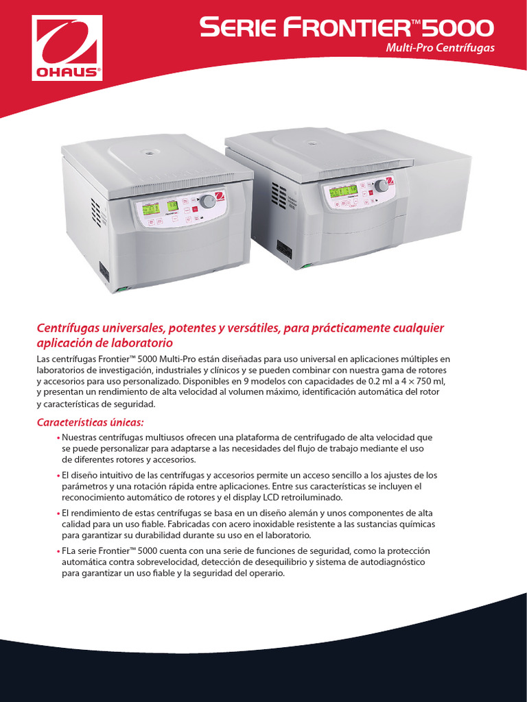 Frontier 5000 Multi Pro Data Sheet ES 80775130 - F | PDF | Laboratorios ...