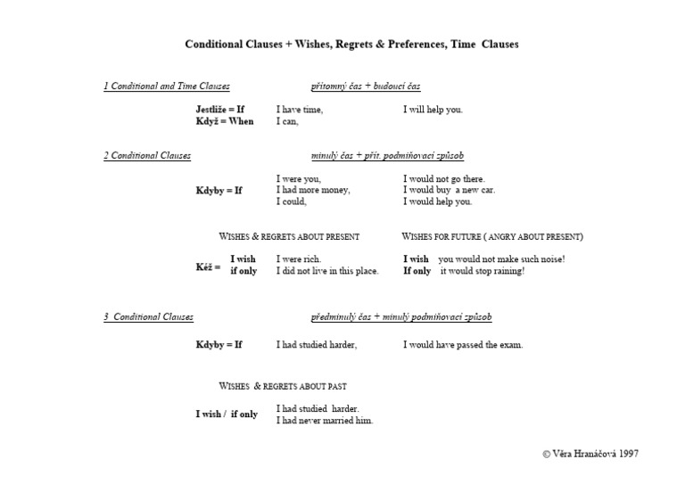Conditional Clauses & Wishes Guide | PDF