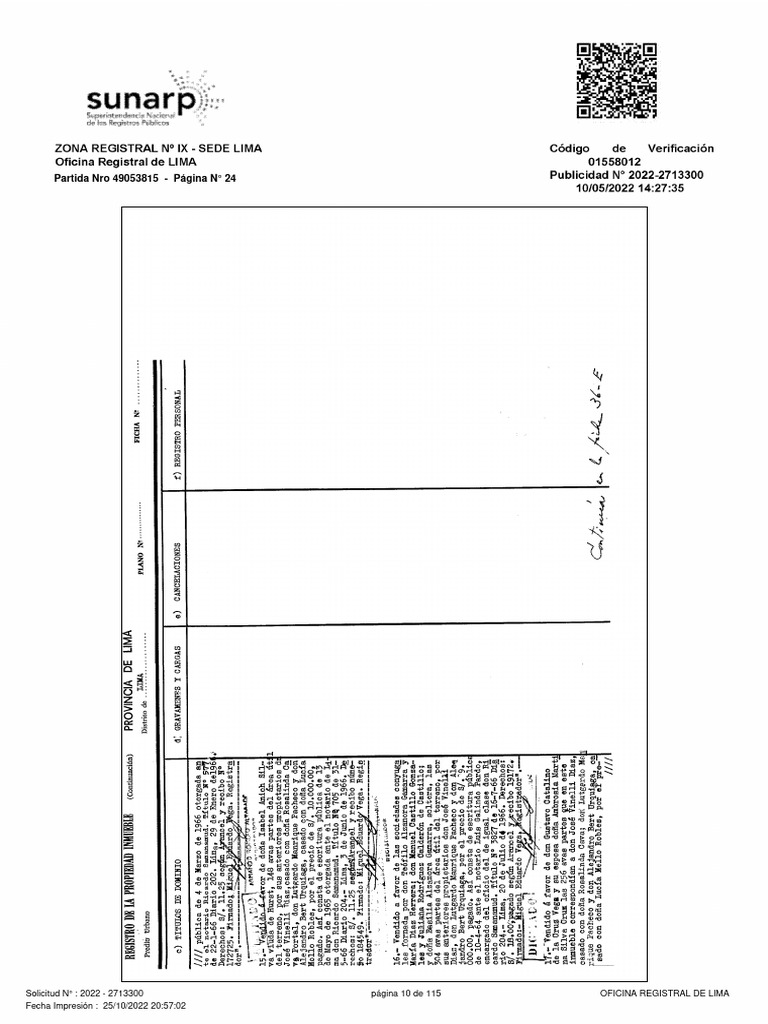 Partida Sunarp | PDF