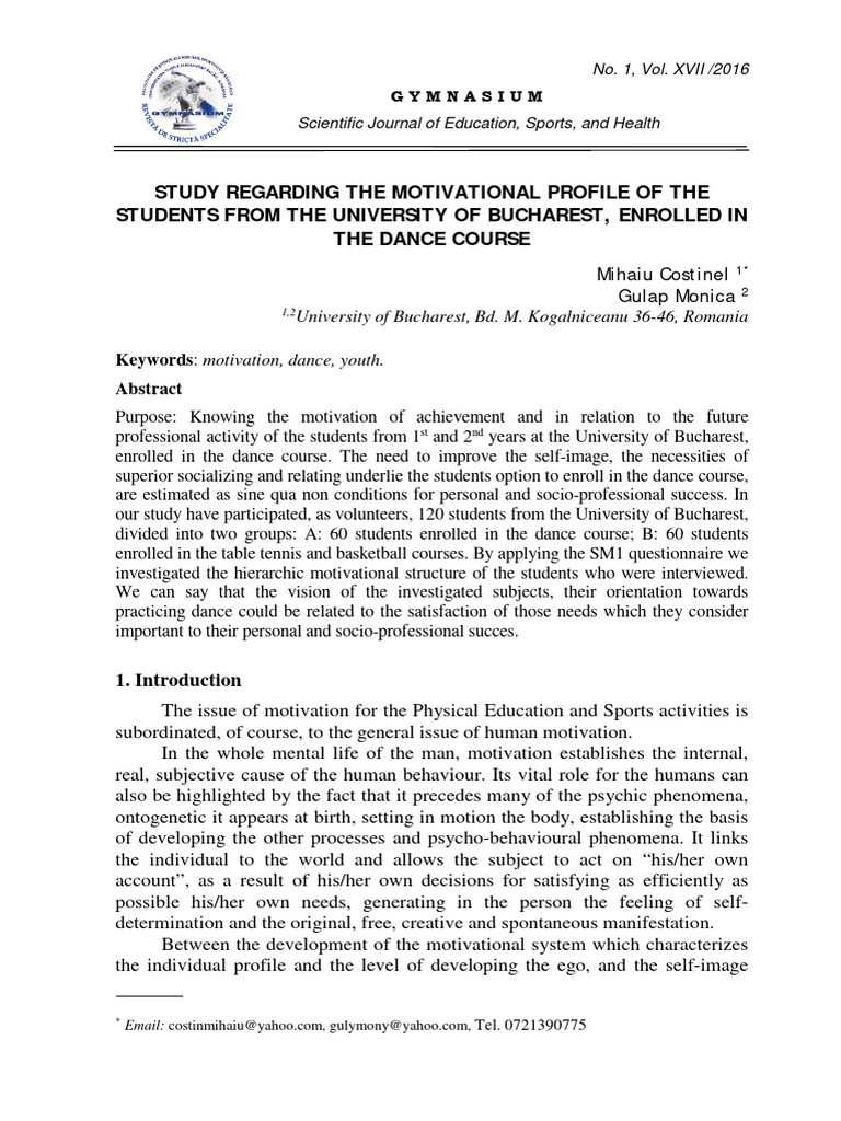 Study Regarding The Motivational Profile | PDF | Motivational | Motivation