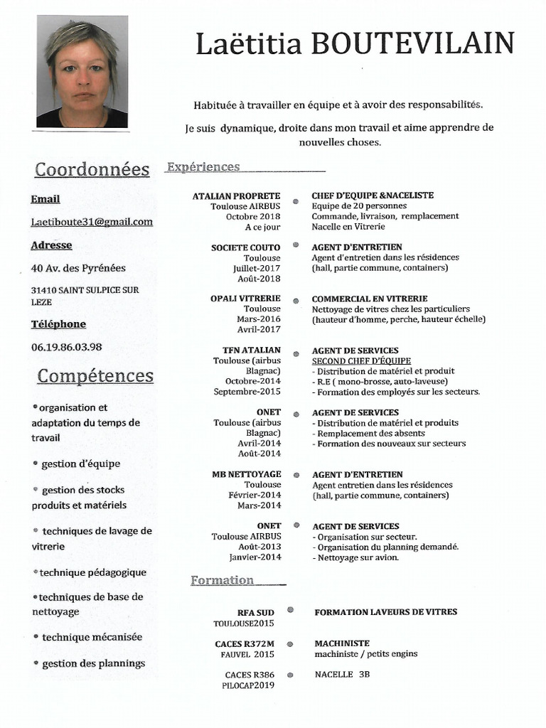 CV Laetitia Bout Evil A in | PDF