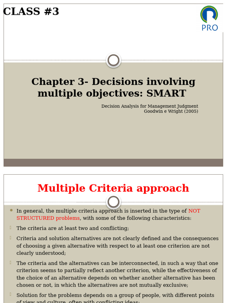 Multi-Objective Decision Analysis Guide | PDF | Decision Making ...