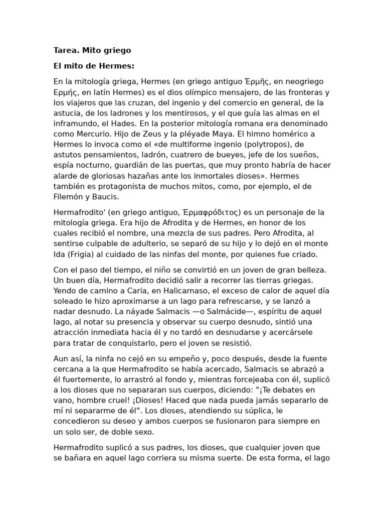 Tarea. Mito Griego | PDF