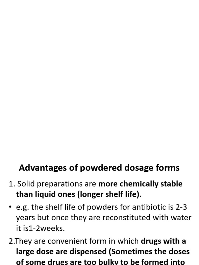 Lecture 2 (Powder + Granules) | PDF | Tablet (Pharmacy) | Chemical ...
