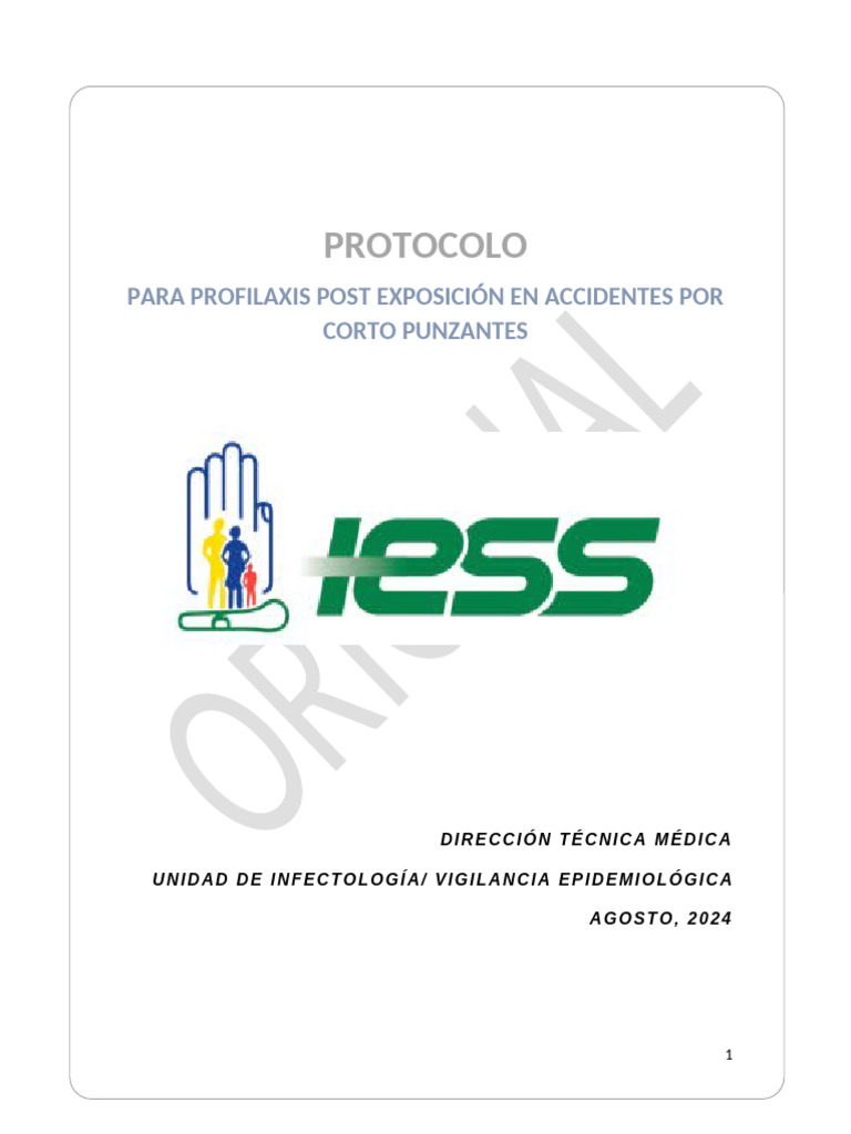 PROTOCOLO para PROFILAXIS POST EXPOSICION. V.E. | PDF | VIH | Manejo ...