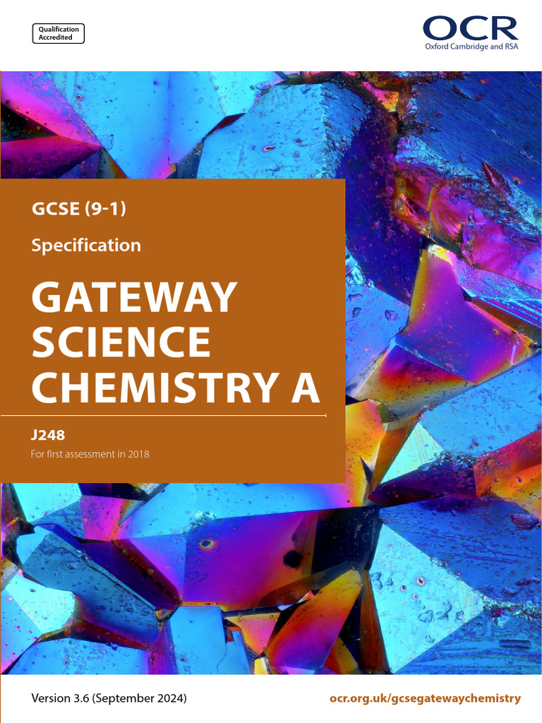 Specification Accredited Gcse Gateway Science Suite Chemistry A j248 | PDF | Atoms | Proton