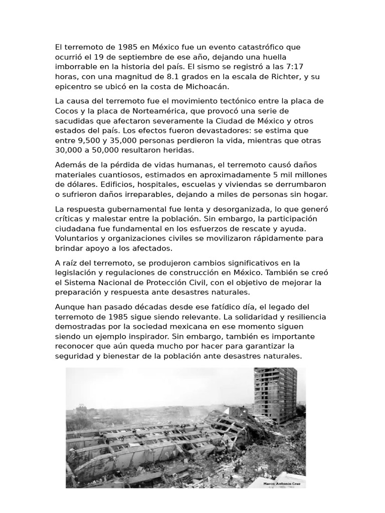 Terremoto 1985 | PDF | Temblores | Eventos naturales