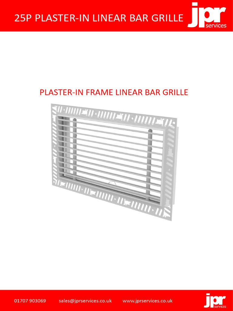 25P Plaster-In Linear Bar Grille Guide | PDF