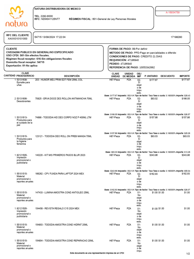 RFC: Tel.: NDM041125NT7 2282-6000 | PDF | Dinero | Comercio