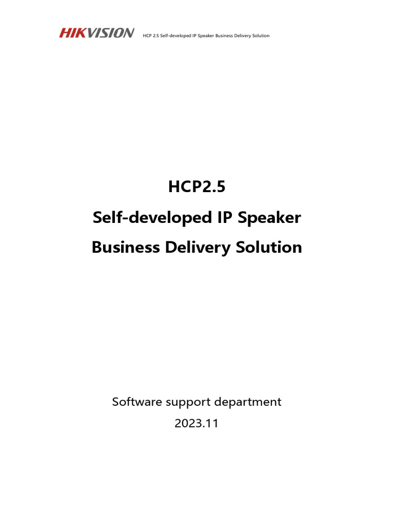 HCP2.5 Self-Developed IP Speaker Business Delivery Solution-1 | PDF | Computer Network | Port ...