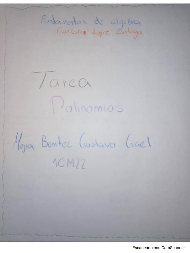 MBGG Tarea Polinomios | PDF