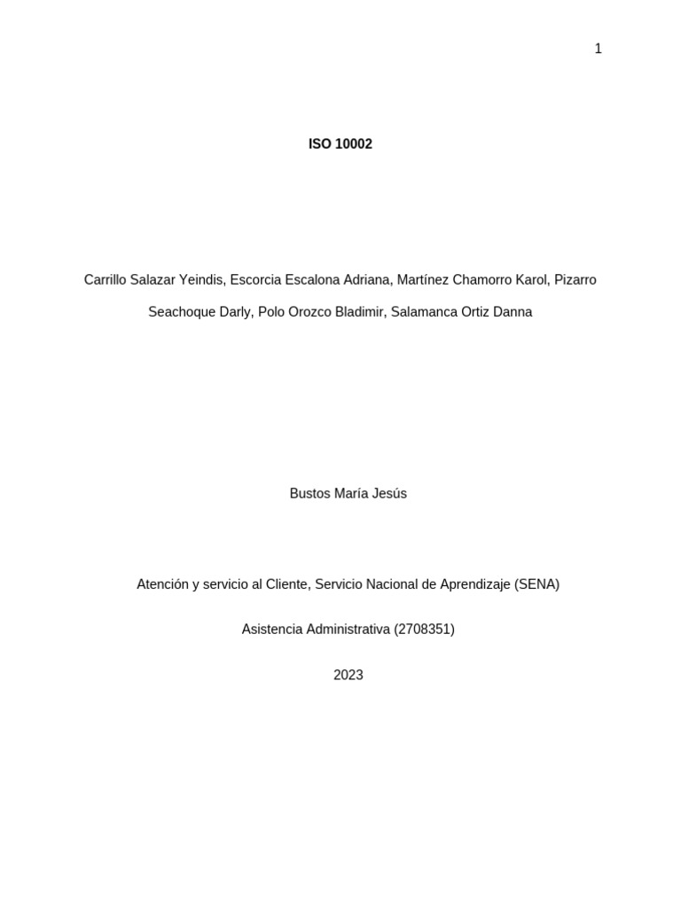 Norma Iso 10002 | PDF | Business | Gestión de la calidad