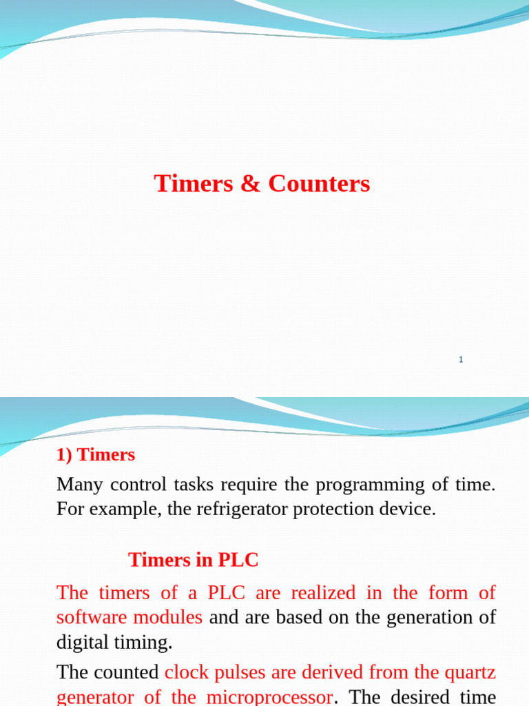 3 - Timers and Counters in PLC Based Control | PDF | Timer | Programmable Logic Controller