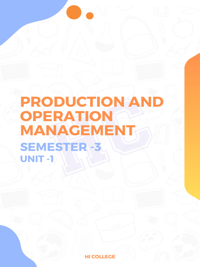 Prod & Operation MGMT Unit 1 | PDF | Operations Management | System