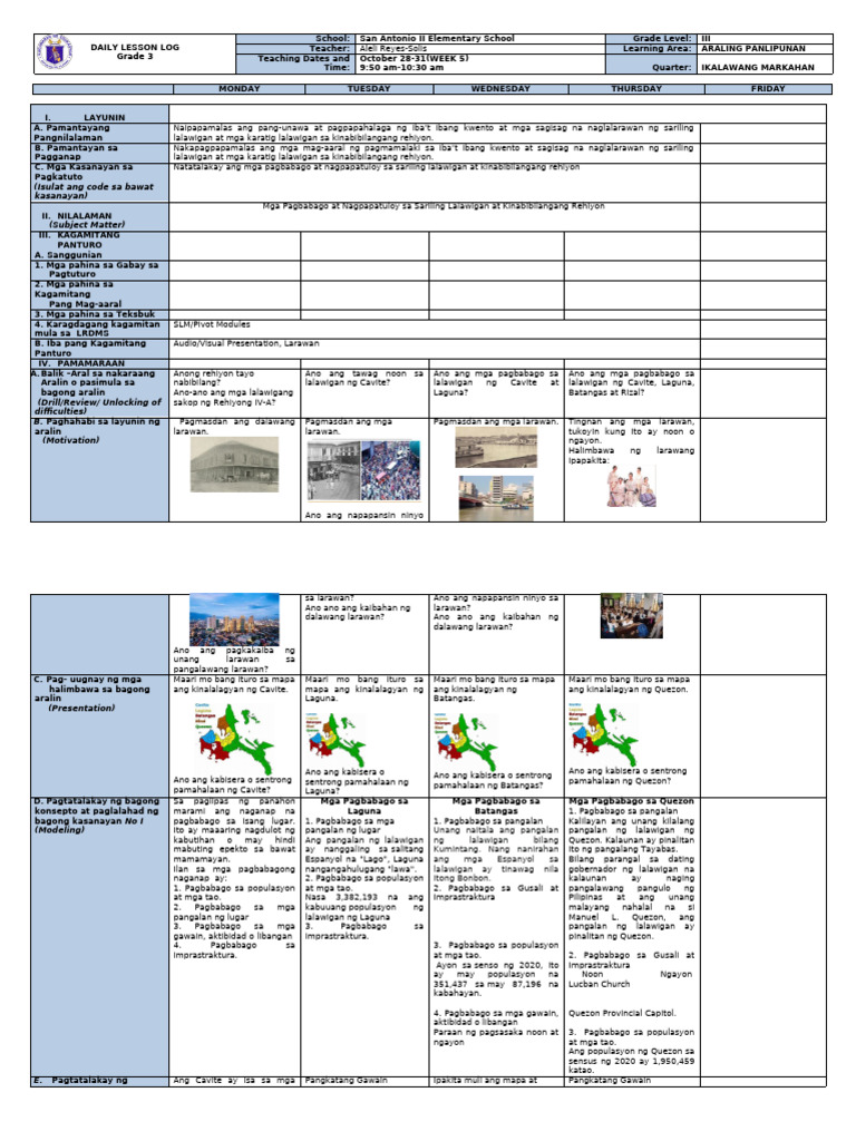 DLL ARALPAN3 Q2 W3 Newedumaymay | PDF