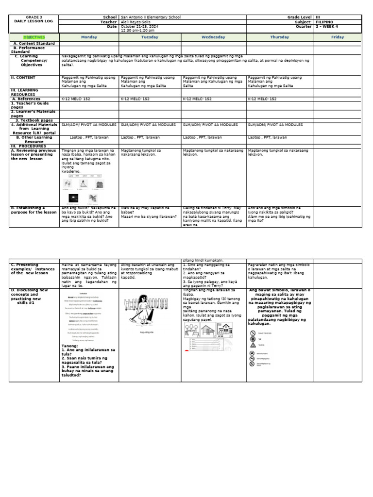 Week4 DLL Filipino | PDF