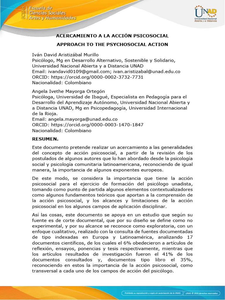 Acción Psicosocial: Conceptos y Aplicaciones | PDF | Sicología | Sociedad