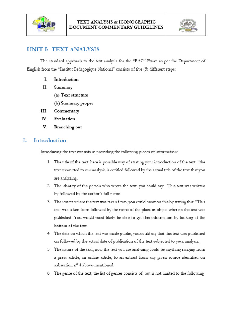 Text Analysis & Icon Doc Commentary Guide | PDF | Reason | Inductive ...