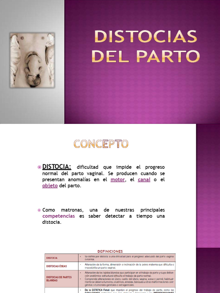 Distocias Del Parto | PDF | Parto | Especialidades Medicas
