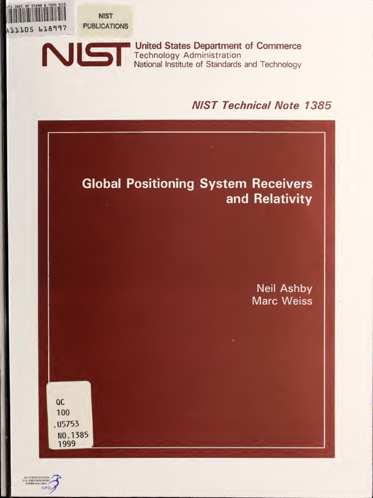 Weiss & Ashby - GPS Receivers and Relativity | PDF | Global Positioning System | Special Relativity