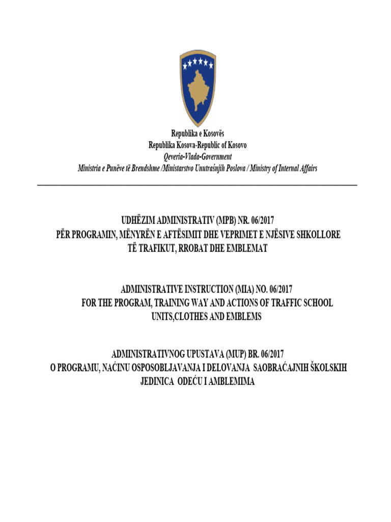 Udhëzim Administrativ (MPB) Nr. 06 2017 Për Programin Mënyrën e ...