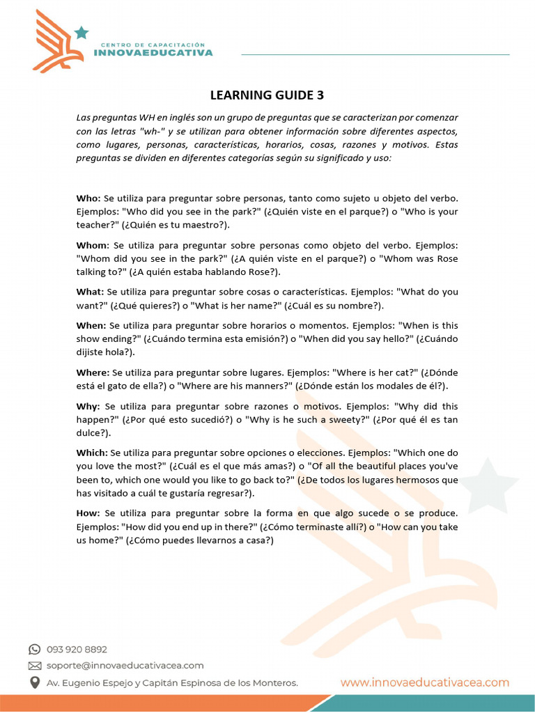 Learning Guide 3 | PDF | Estudios de idiomas extranjeros