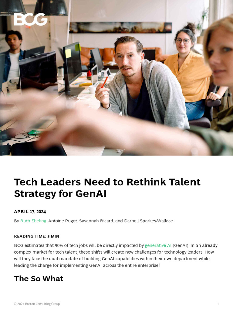 Leaders Need To Rethink Tech Talent Strategy For Genai | PDF ...