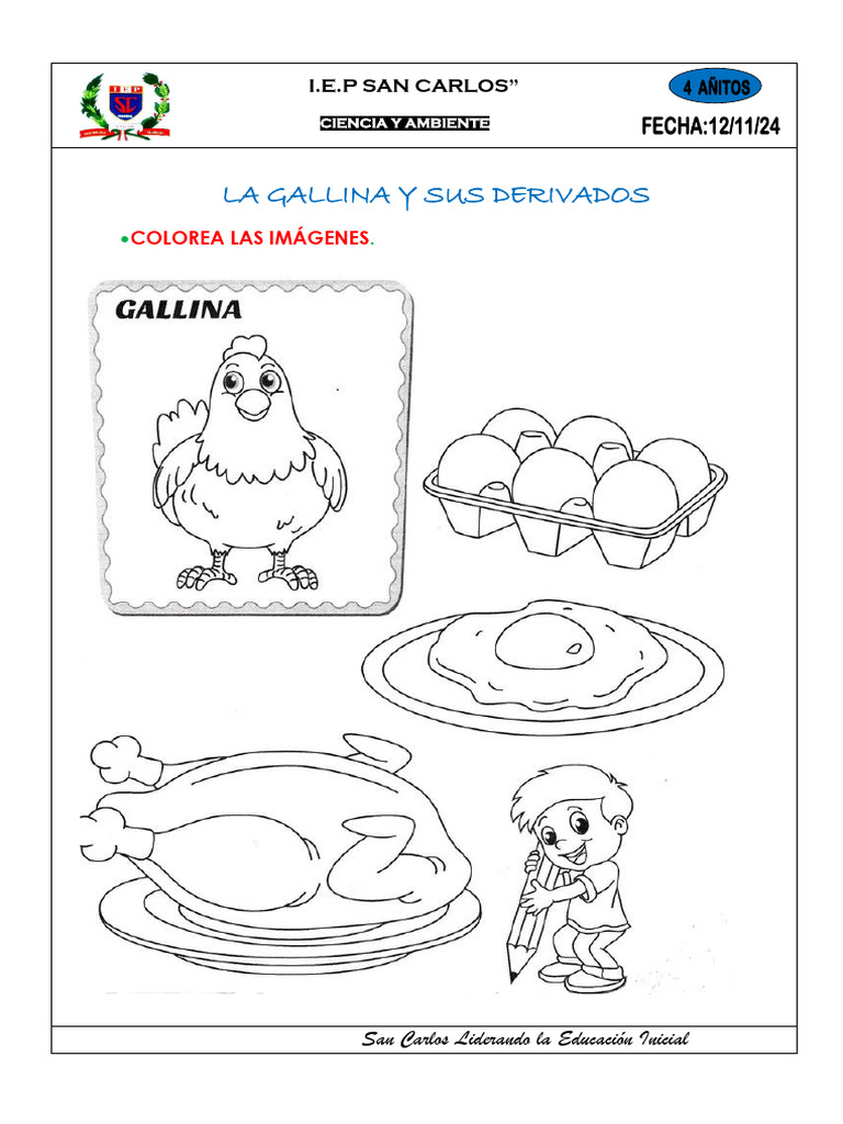 Actividades sobre la Gallina para Niños | PDF