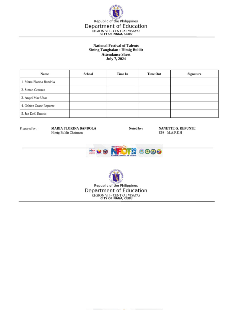 Nfot ATTENDANCE | PDF