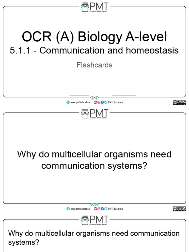 Flashcards - Topic 5.1.1 Communication and Homeostasis - OCR (A) Biology A-Level | PDF ...