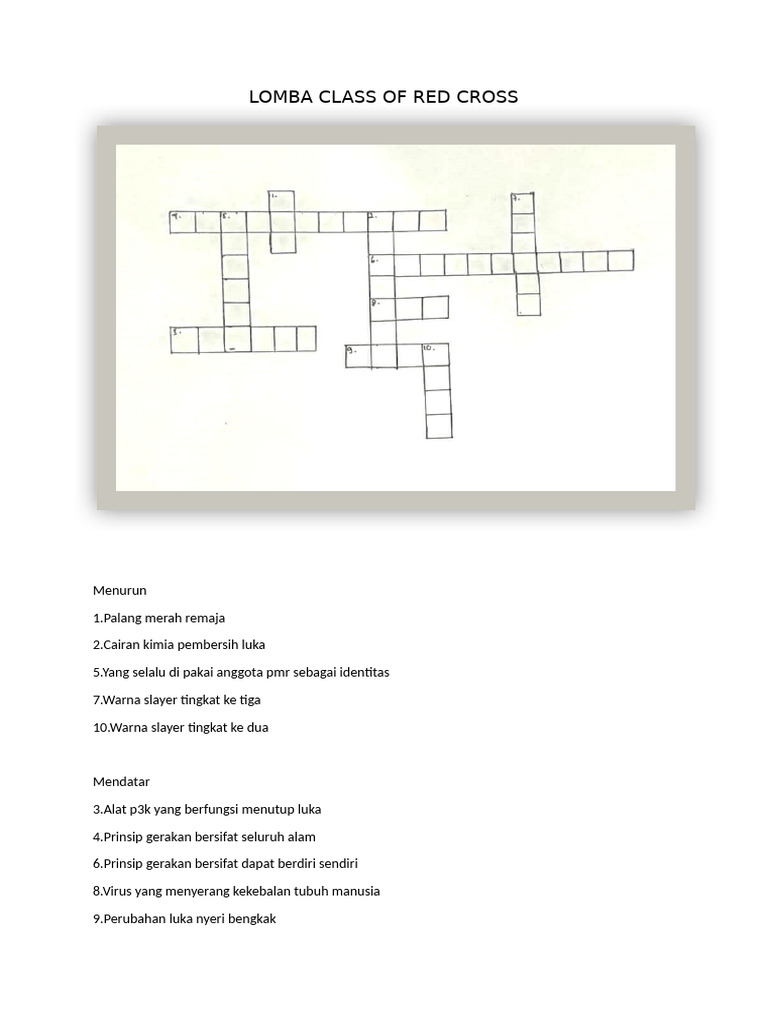 Lomba Class of Red Cross | PDF