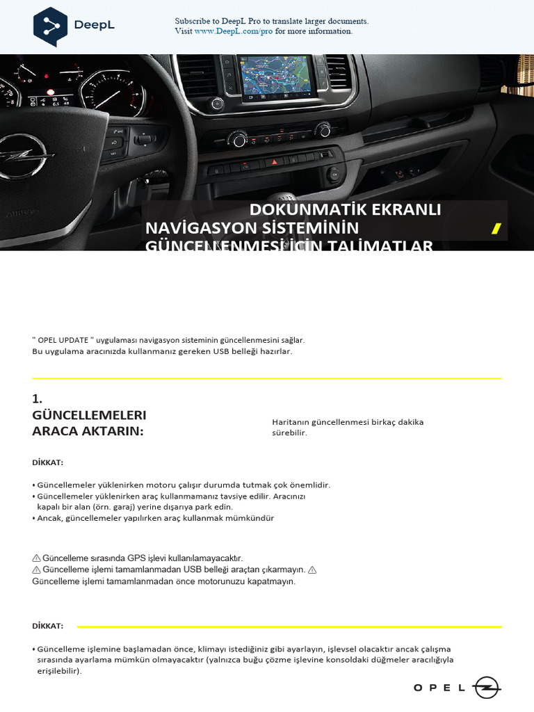 Opel Update-Instructions - EN TR Navigasyon Yüklemesi Opel | PDF