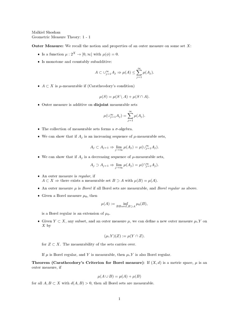 Ch1 - 1 | PDF | Measure (Mathematics) | Mathematical Concepts