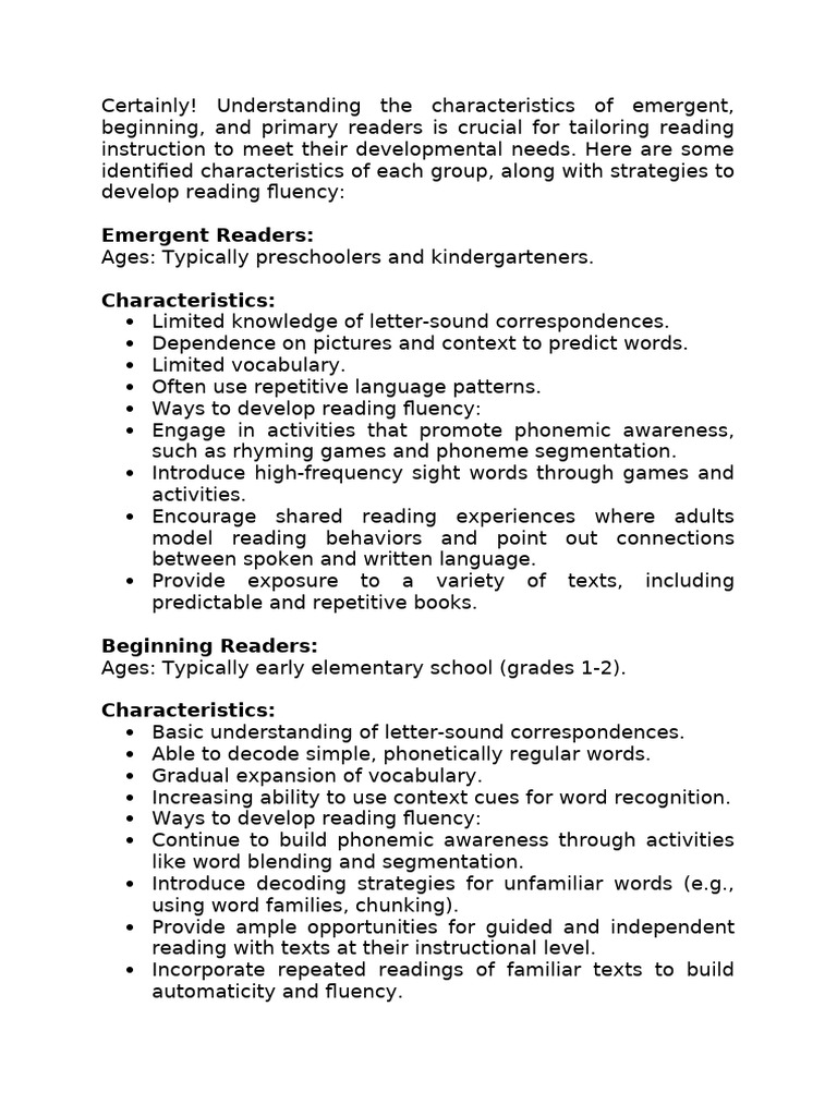 Strategies to Enhance Reading Fluency | PDF | Reading Comprehension ...