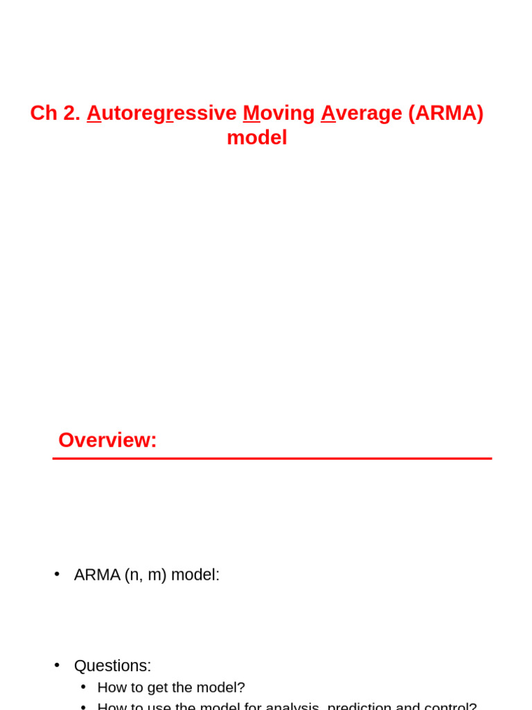 Ch2 ARMA Model | PDF | Autoregressive Model | Regression Analysis