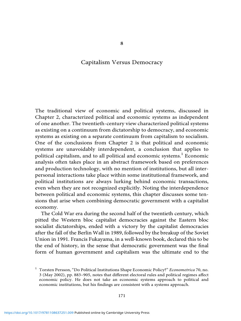Capitalism Versus Democracy | PDF | Institution | Mortgages