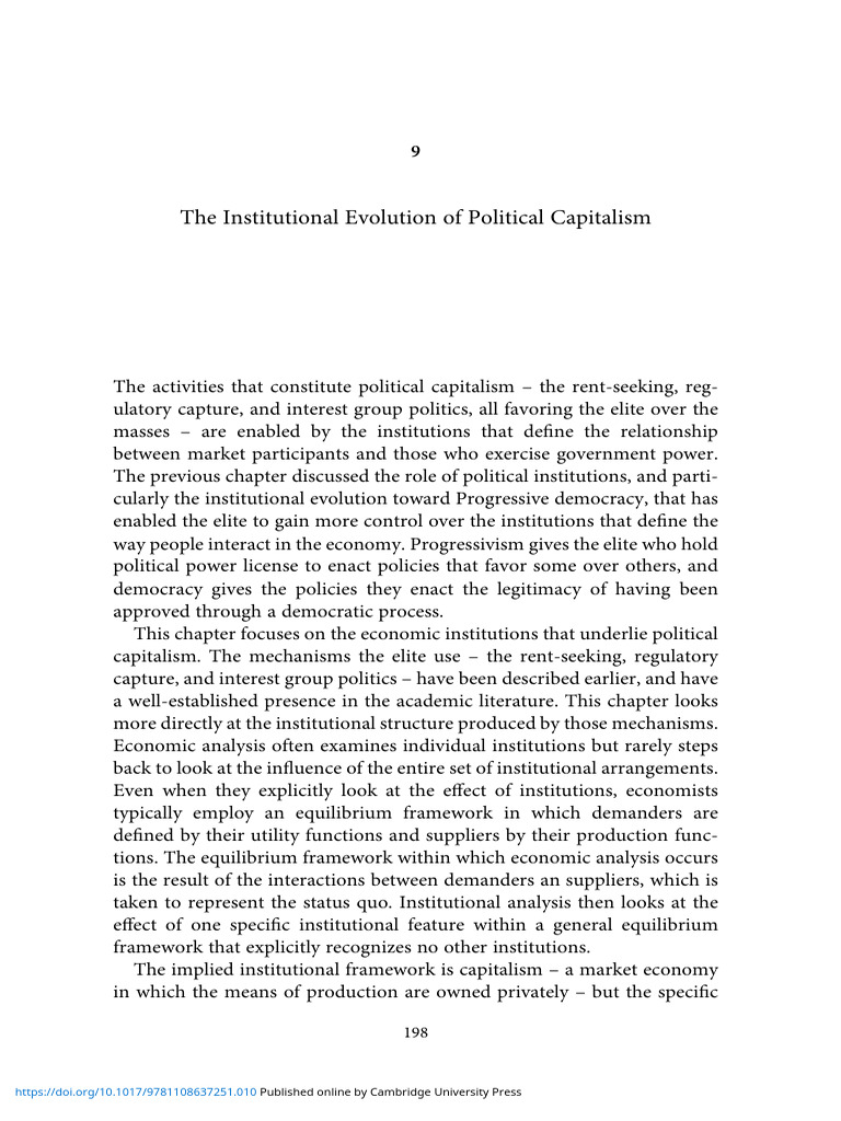 Economic Institutions and Political Capitalism | PDF | Capitalism ...