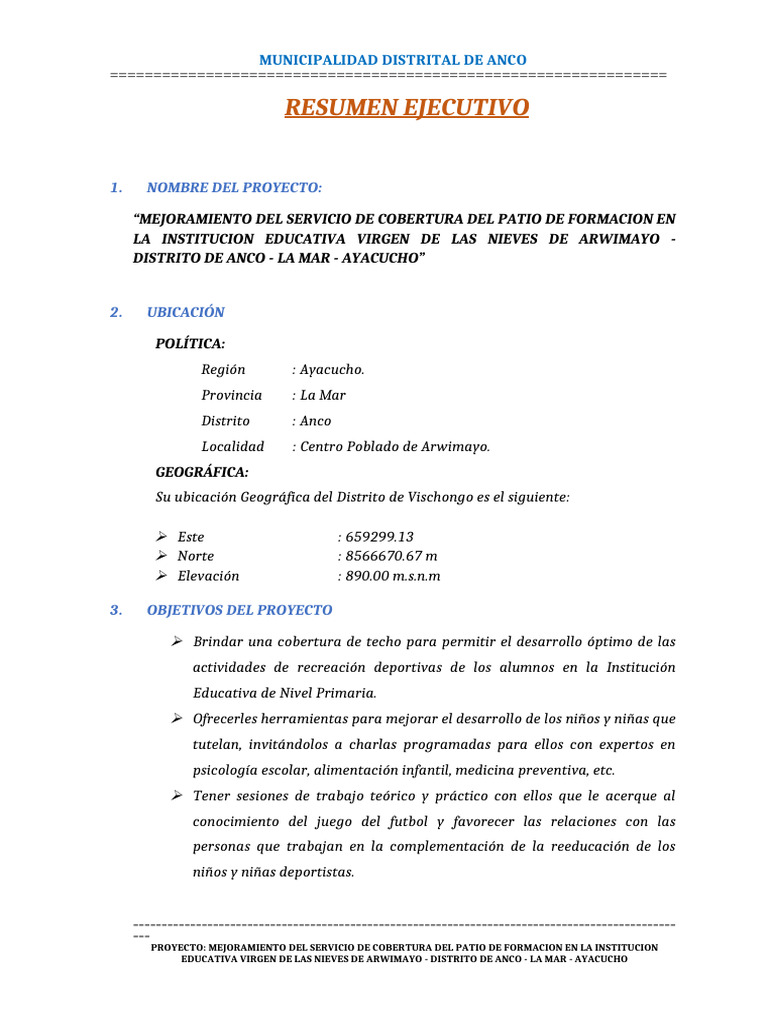 Resumen Ejecutivo Ok | PDF | Materiales | Ingeniería de Edificación