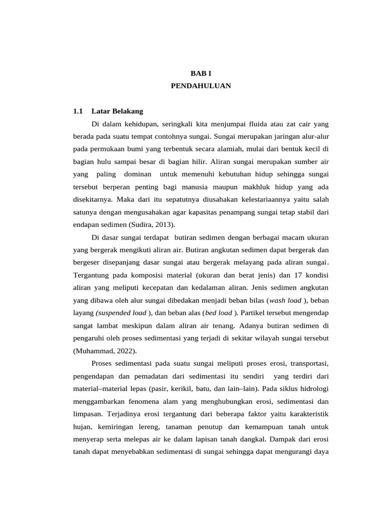 Bab 1 Sedimen Transport Channel Aziza | PDF