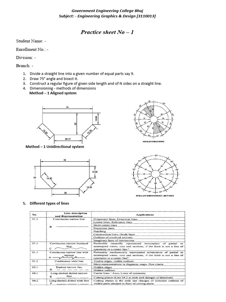 Engineering Graphics Sheets | PDF | Ellipse | Circle