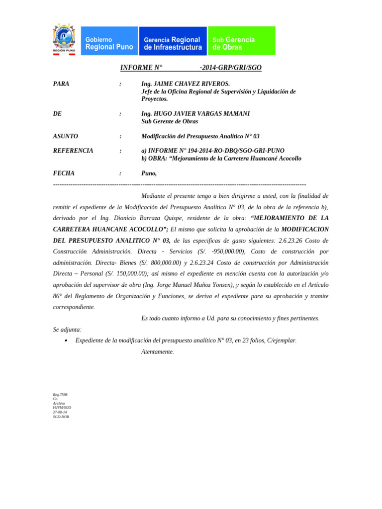 Modelo Informe1 | PDF | Finanzas y dinero