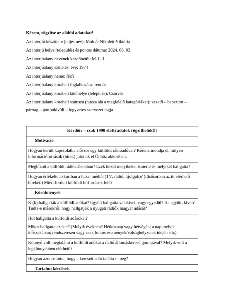 Interjú | PDF
