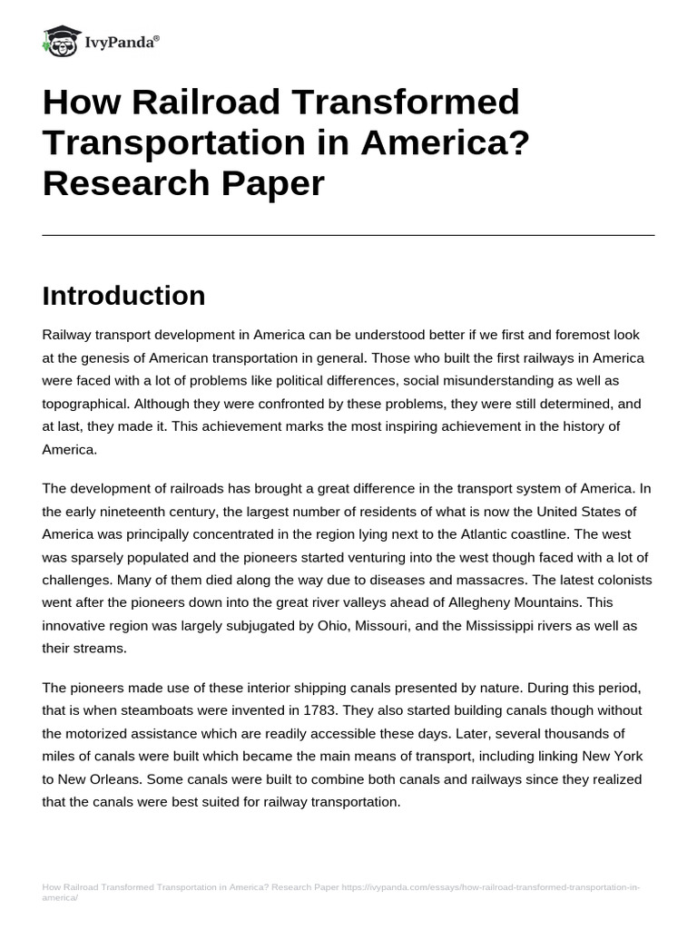 How Railroad Transformed Transportation in America | PDF | Rail ...
