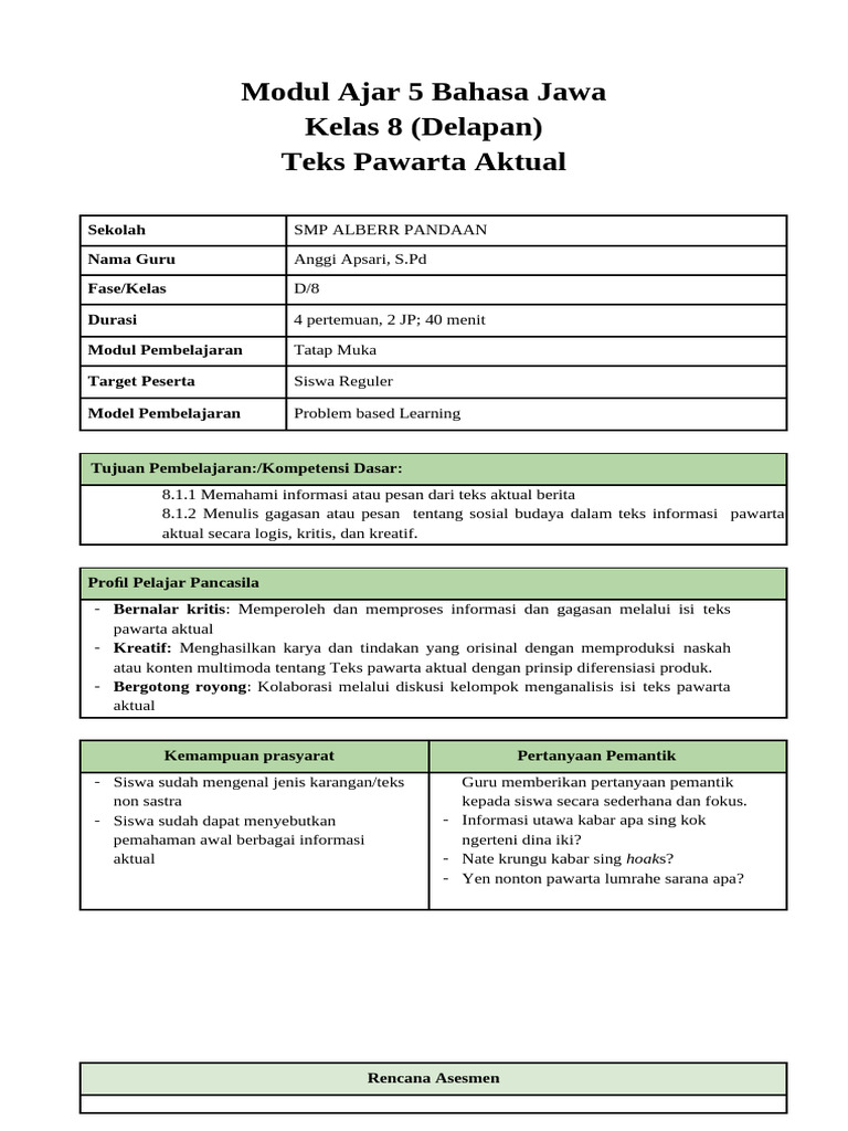 Modul Ajar Bab 5 | PDF